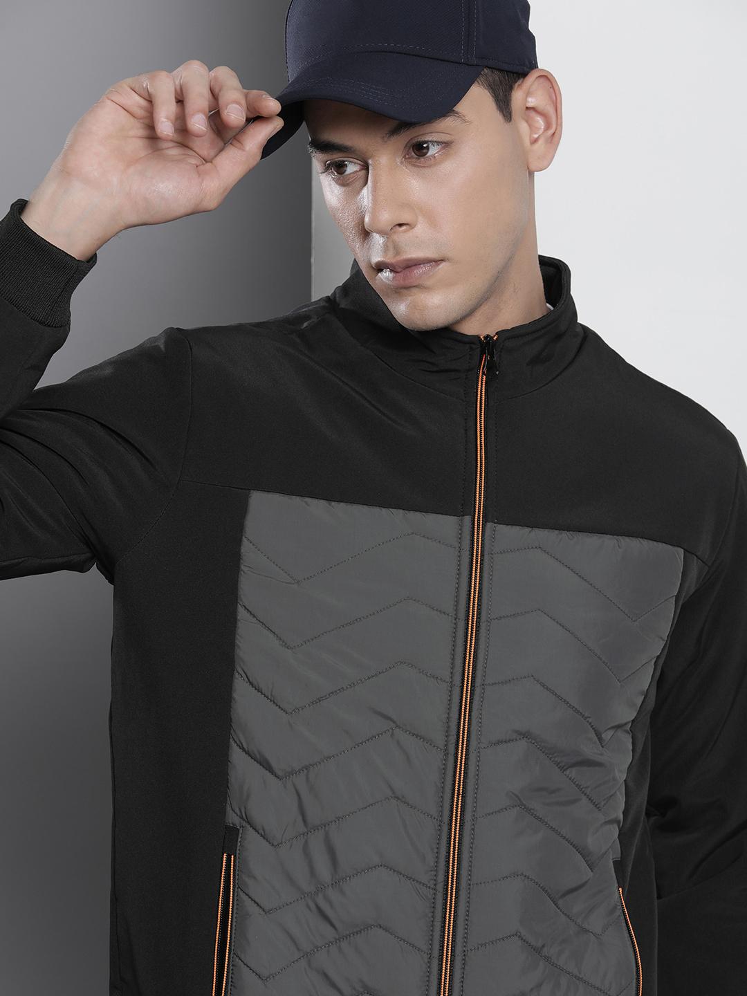 Buy The Indian Garage Co Men Colourblock Zip Front Bomber Jacket ...