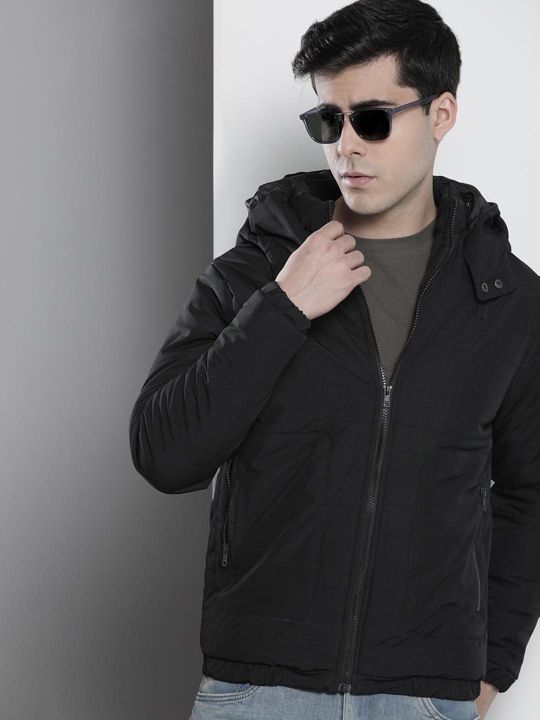 Buy The Indian Garage Co Men Zip Front Bomber Jacket With Detachable ...