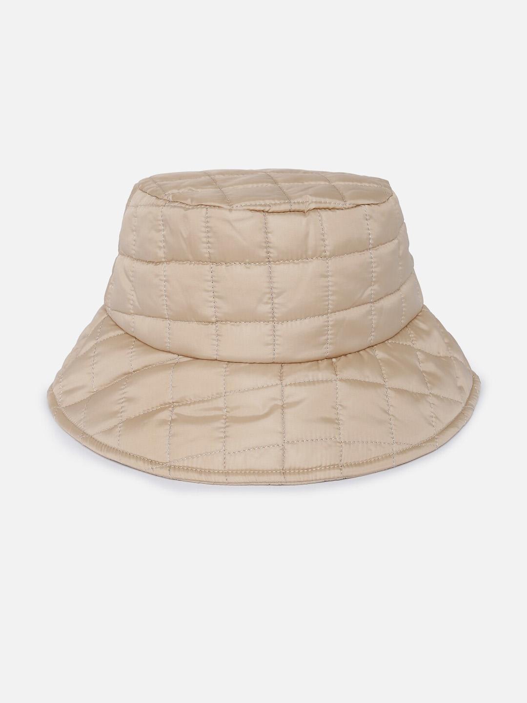Buy Vero Moda Women Beige Checked Quilted Bucket Hat - Hat for Women ...