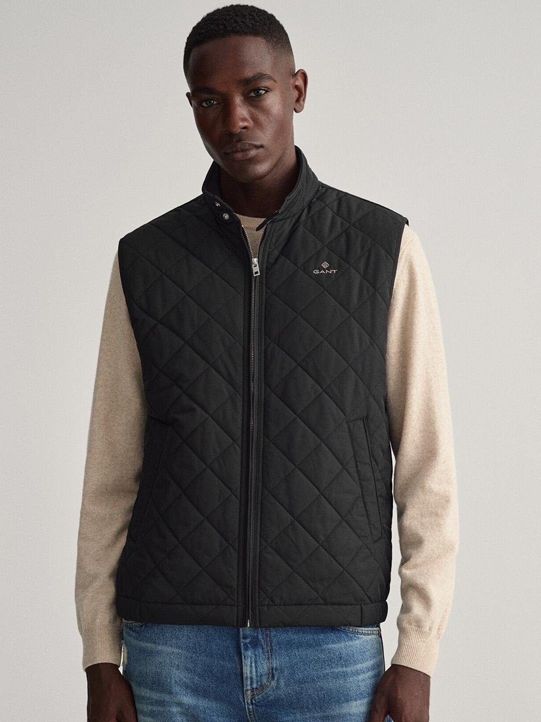 Buy GANT Men Black Windcheater Quilted Jacket - Jackets for Men ...