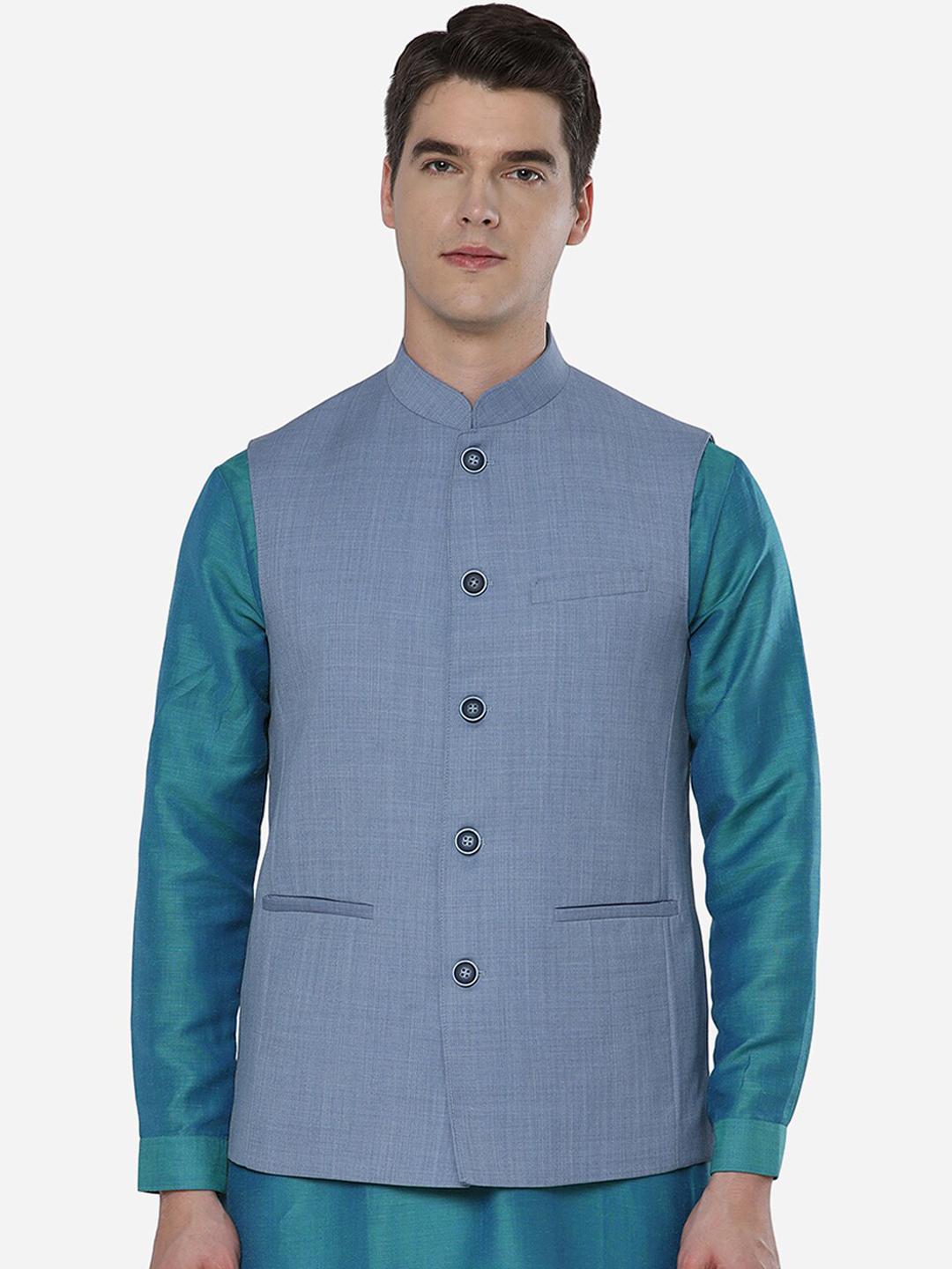 Buy JADE BLUE Men Grey Regular Tailored Jacket - Jackets for Men ...