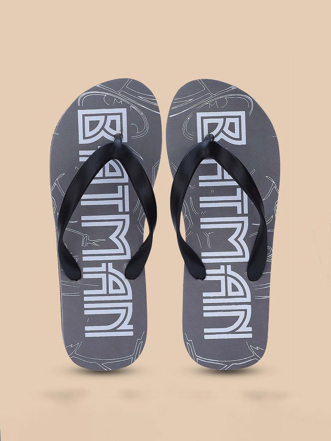 Buy Free Authority Men Grey & Black Batman Printed Rubber Thong Flip ...