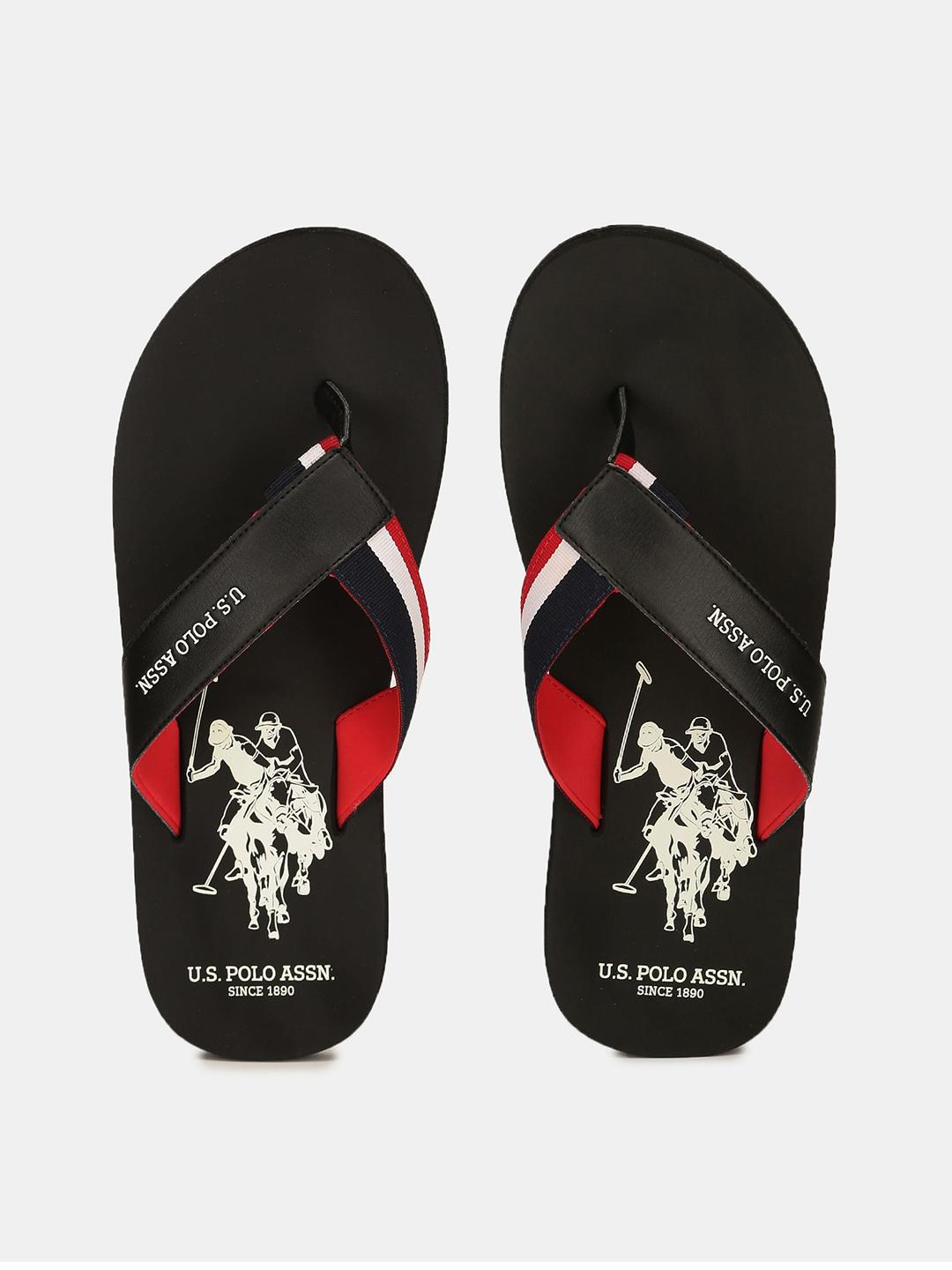 Buy U S Polo Assn Men Black & Red Printed Thong Flip Flops - Flip Flops ...