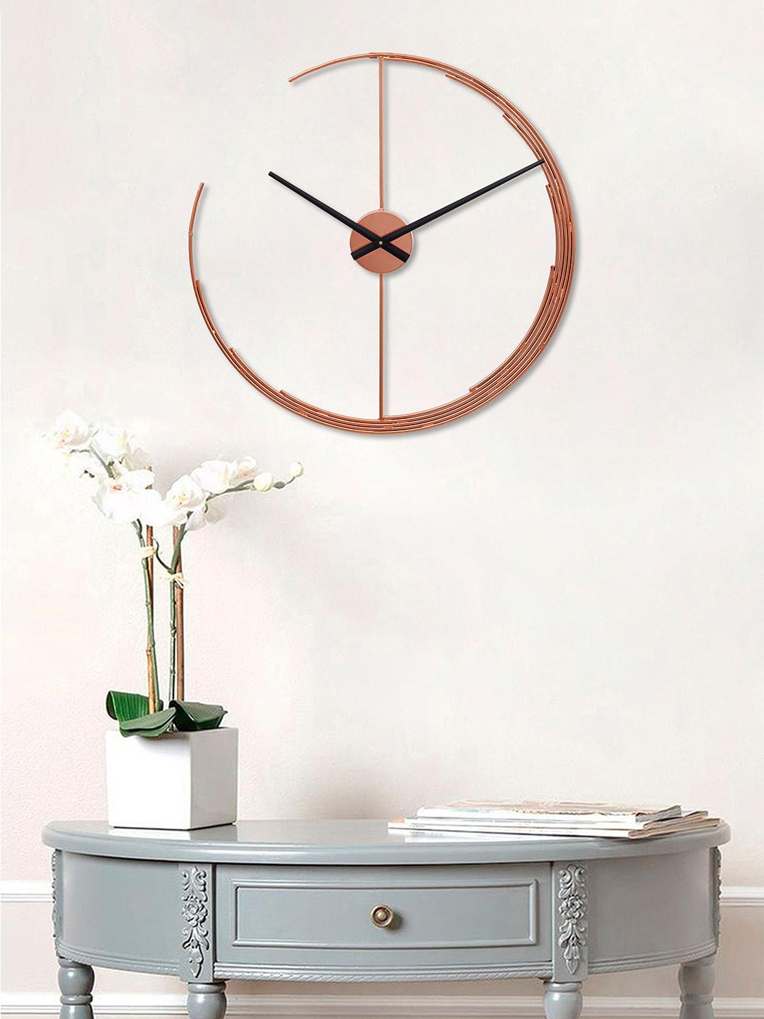 Buy ECraftIndia Copper Toned & Black Contemporary Wall Clock - Clocks ...