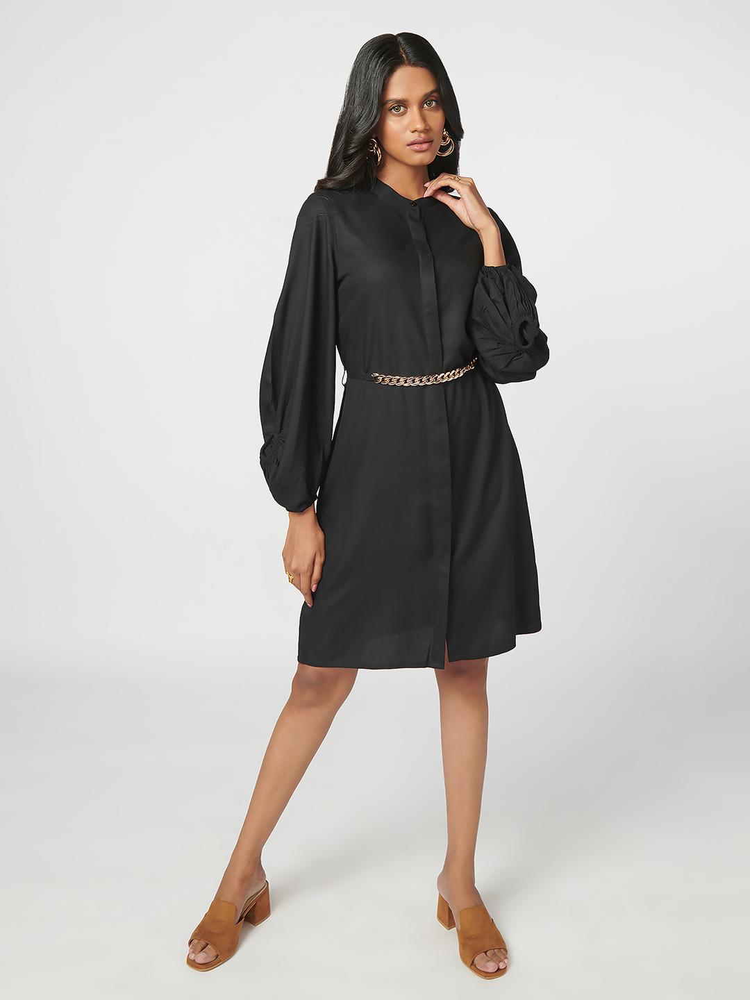Buy NOT SO PINK Black Formal Shirt Dress - Dresses for Women 19682124 ...