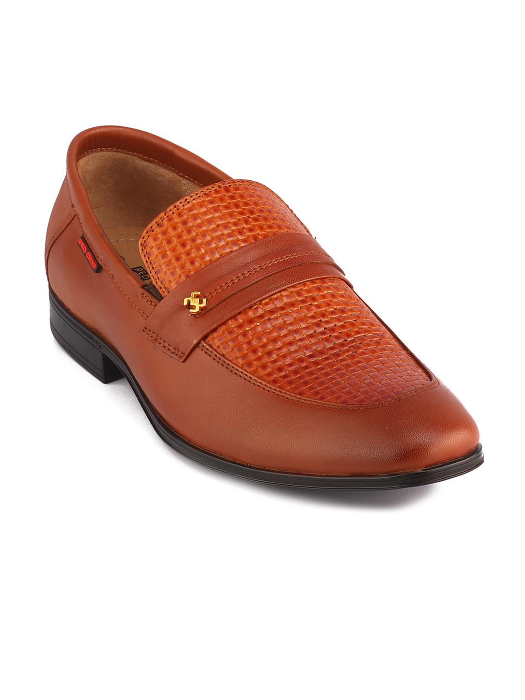 Buy Red Chief Men Tan Textured Leather Formal Loafer - Formal Shoes for ...