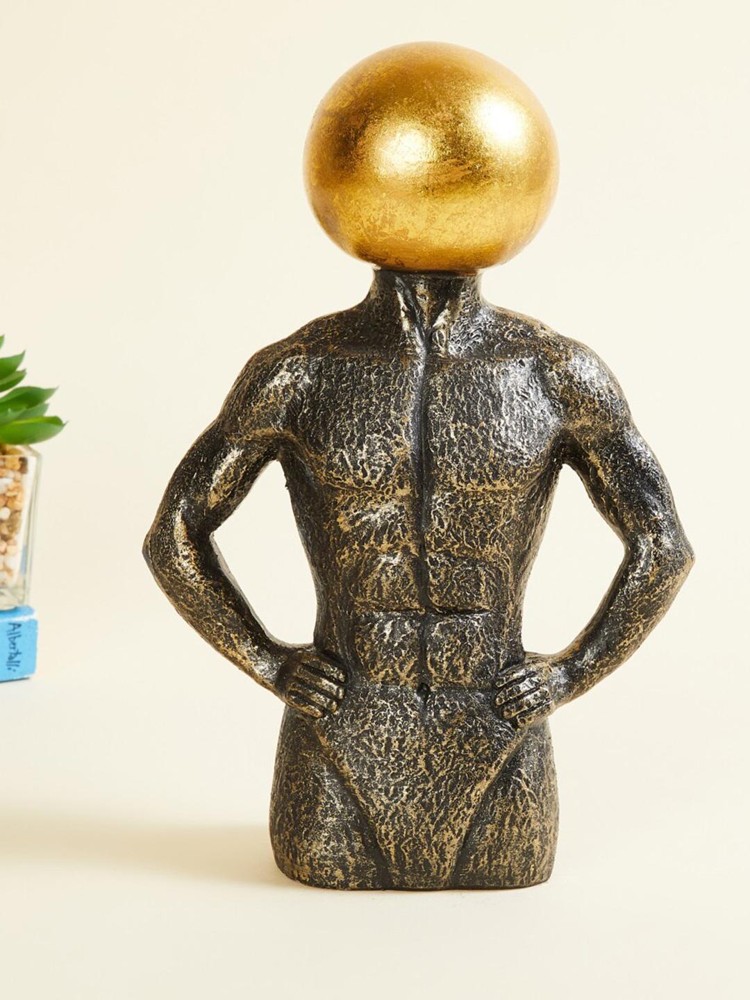 Buy Home Centre Brown Man With Round On Top Figurine Showpieces ...