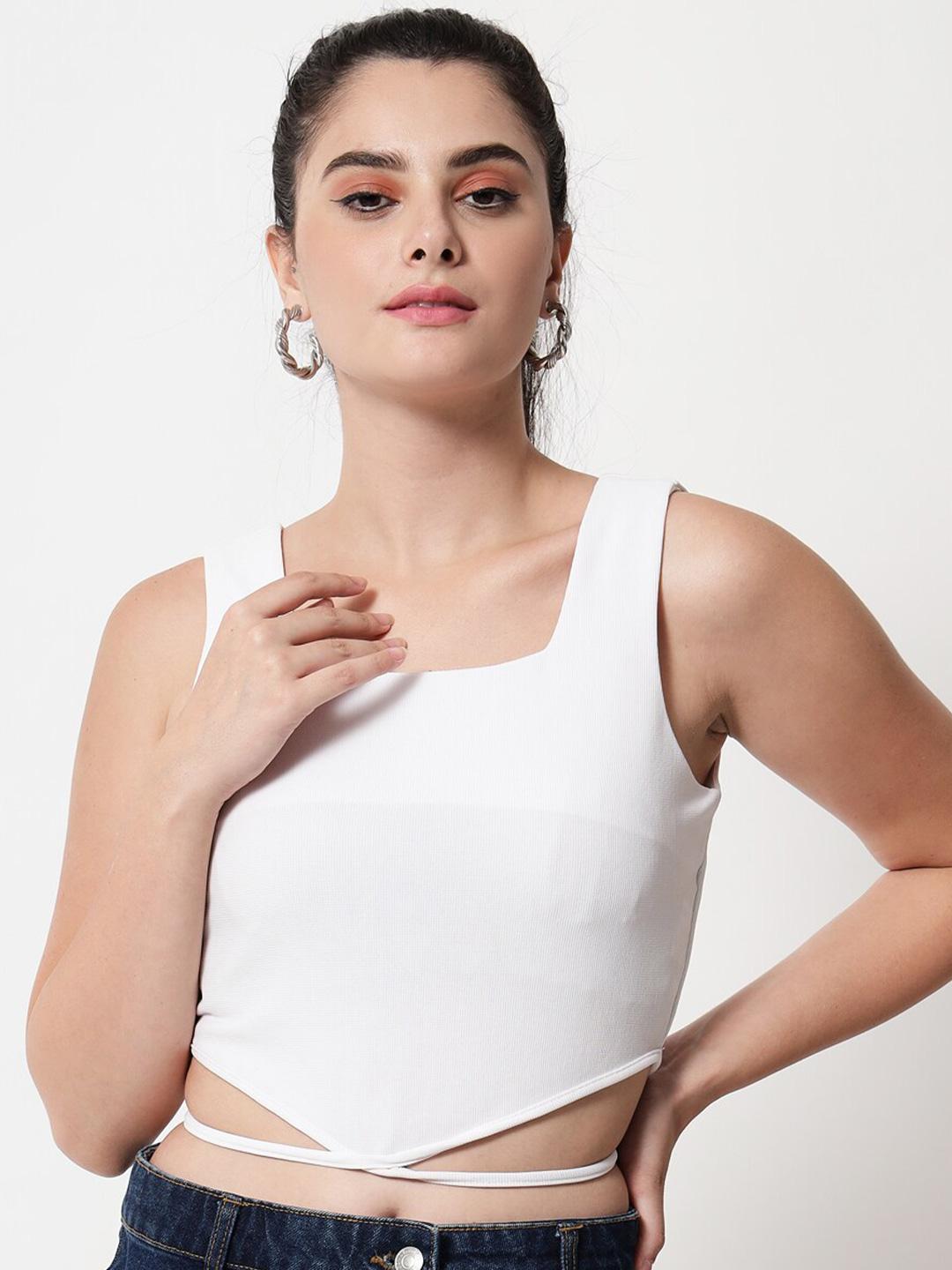 Buy Orchid Blues Women White Solid Crop Top - Tops for Women 19751010 ...