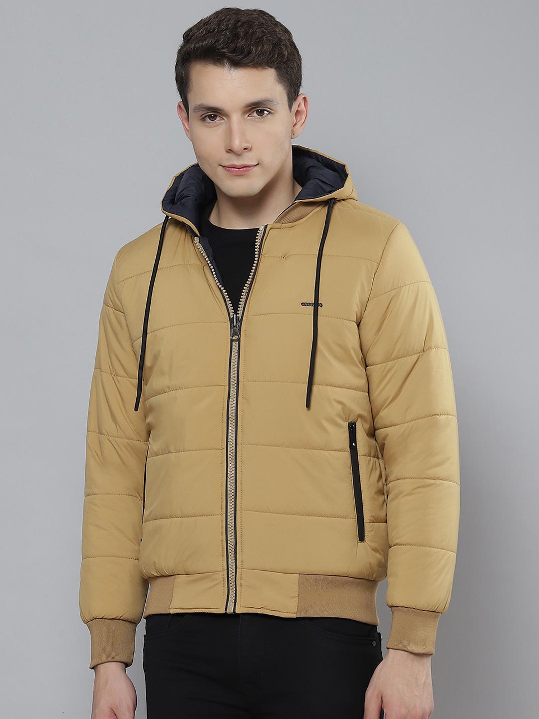 Buy Fort Collins Men Khaki Solid Padded Jacket - Jackets for Men ...