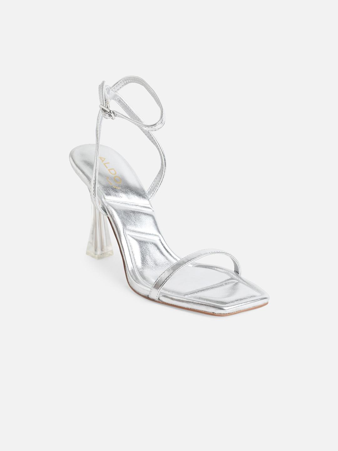 Buy ALDO Silver Toned Embellished High Top Slim Heels - Heels for Women ...