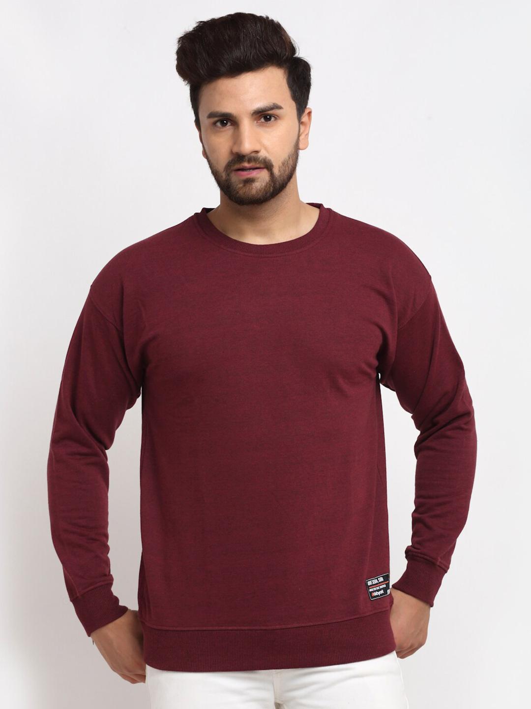 Buy Club York Men Maroon Solid Sweatshirt - Sweatshirts for Men ...