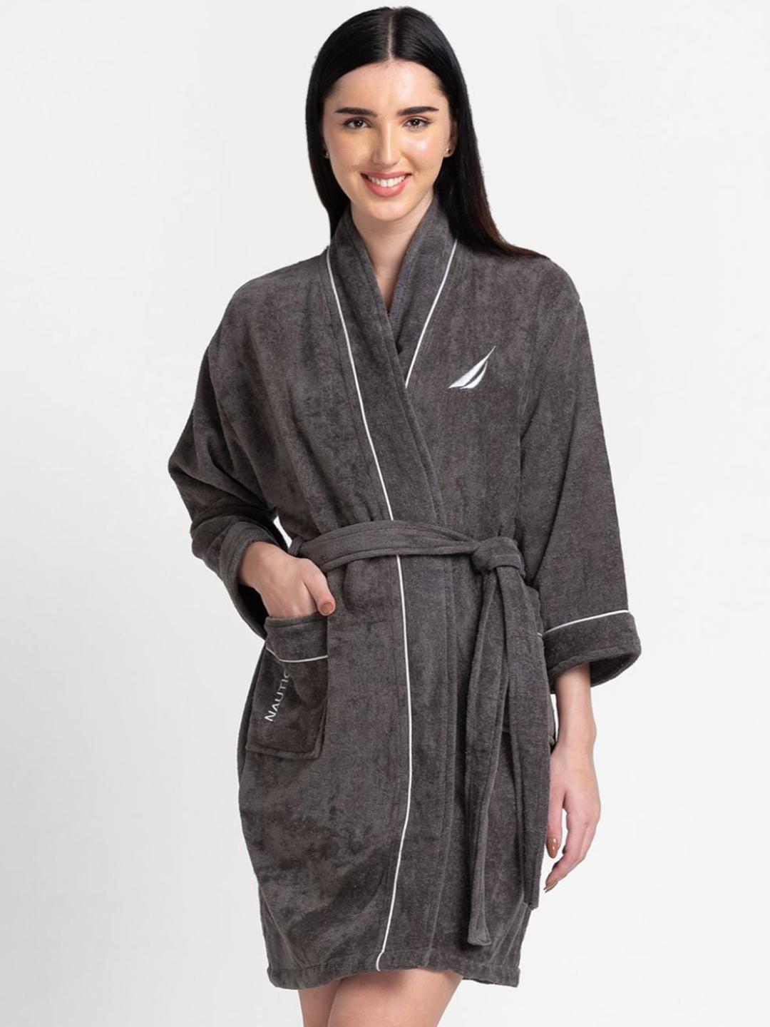 Buy Nautica Luxurious Ultra Soft, Highline Grey Solid Cotton Drawstring ...