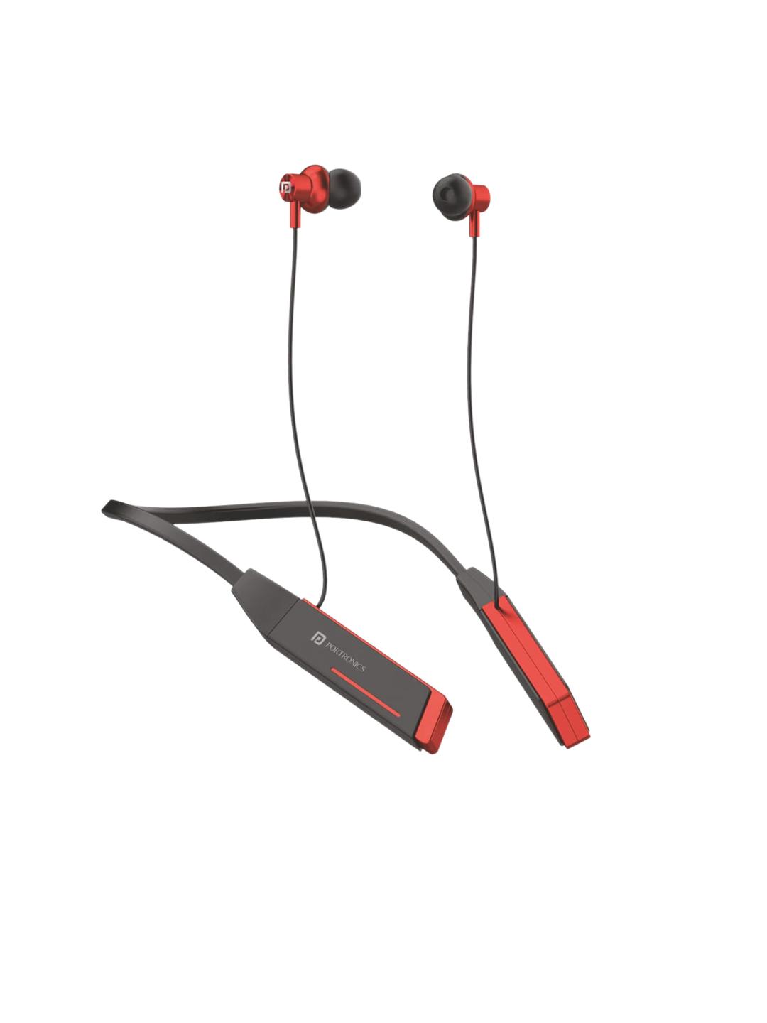Buy Portronics Red Printed Wireless Neckband Headphones - Headphones ...