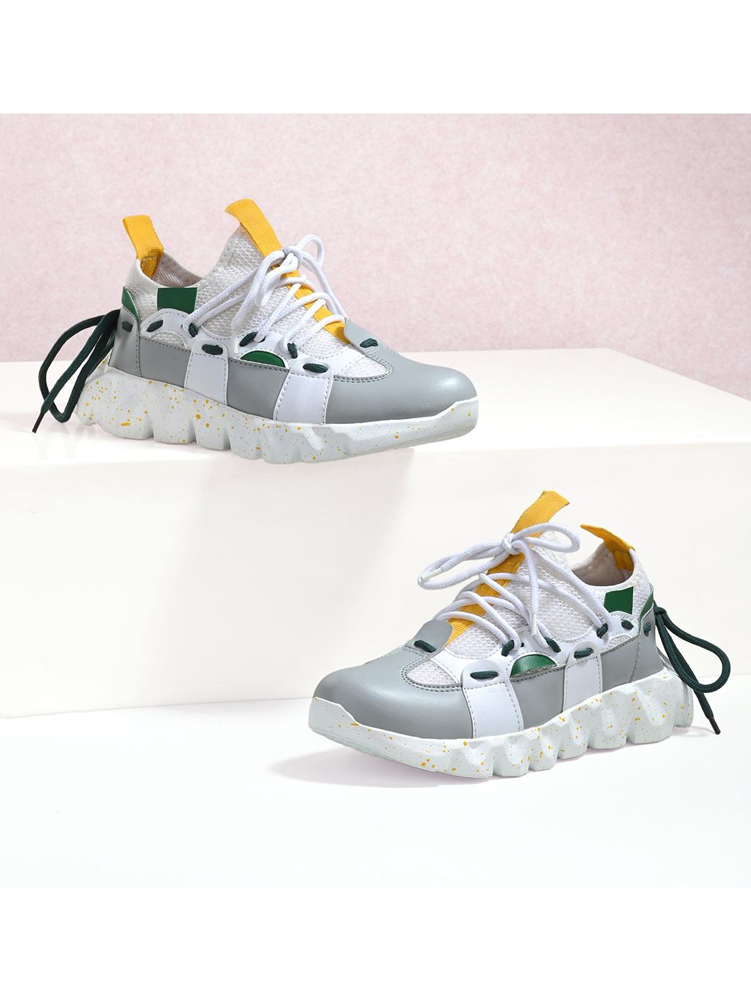 Buy AfroJack Women Grey Color Blocked Casual Sneakers - Casual Shoes ...