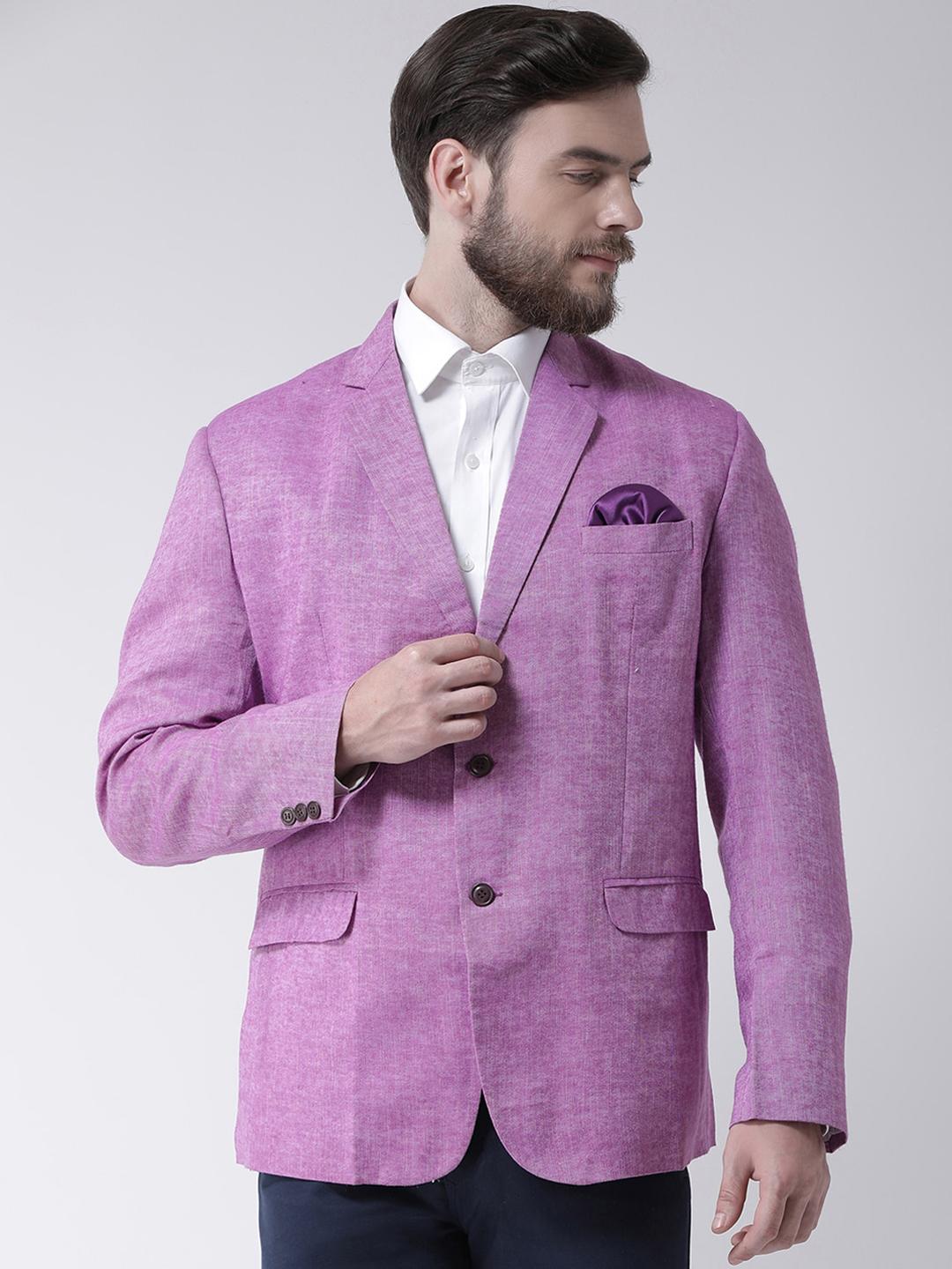 Buy Hangup Men Purple Solid Single Breasted Blazers - Blazers for Men ...