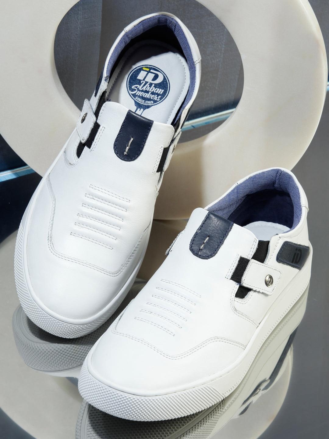 Buy ID Men White Leather Sneakers - Casual Shoes for Men 19823904 | Myntra