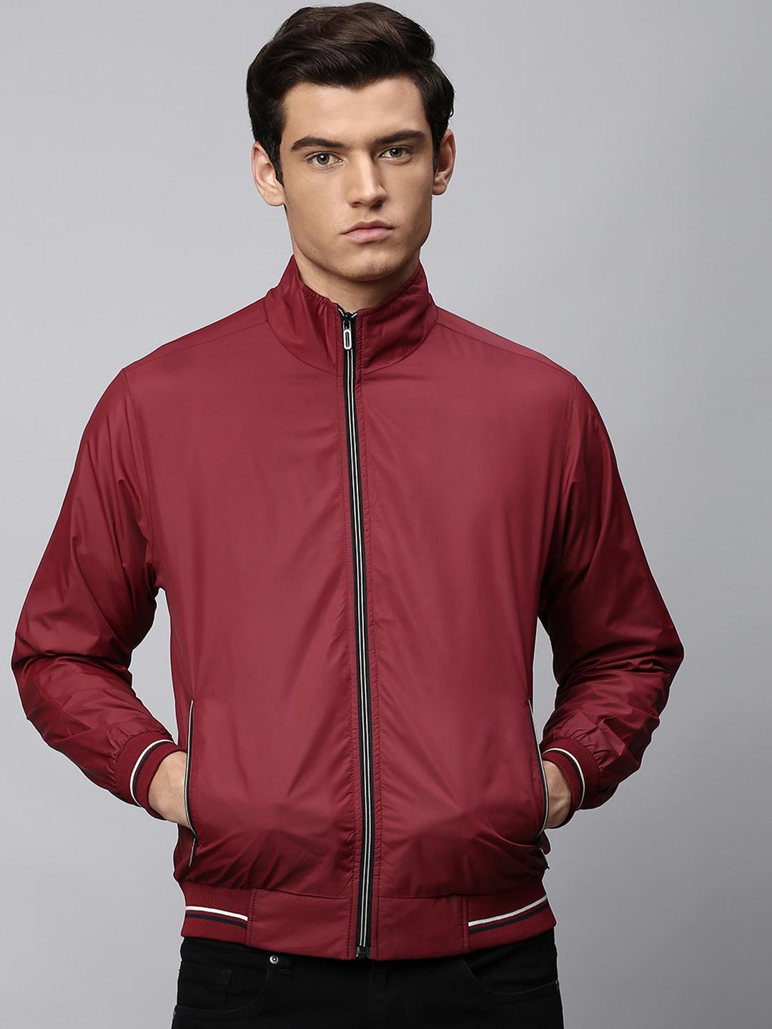 Buy Dennis Lingo Men Maroon Lightweight Outdoor Bomber Jacket - Jackets ...