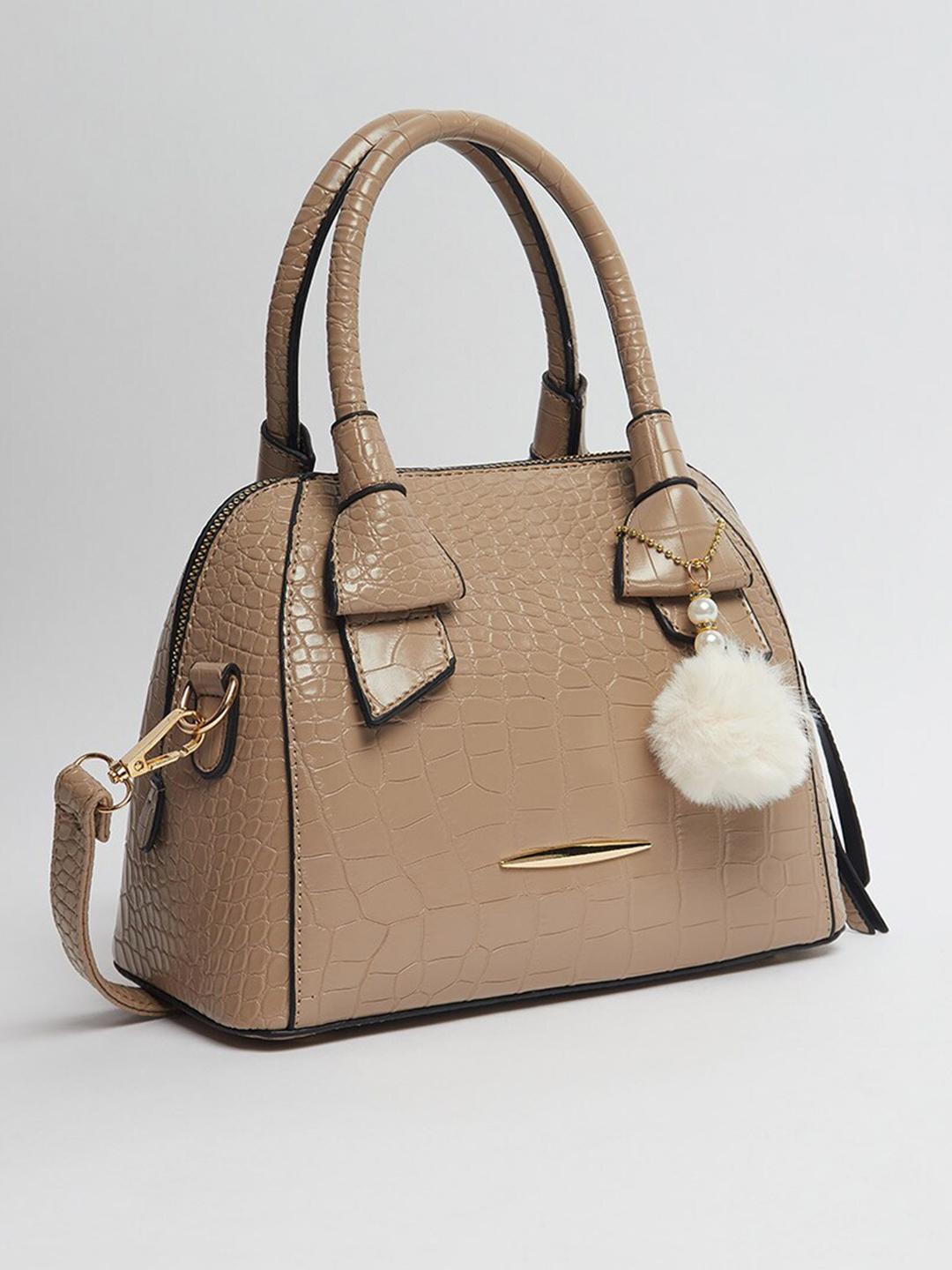 Buy Styli Crocodile Textured Handheld Bag With Monster Key Fob ...