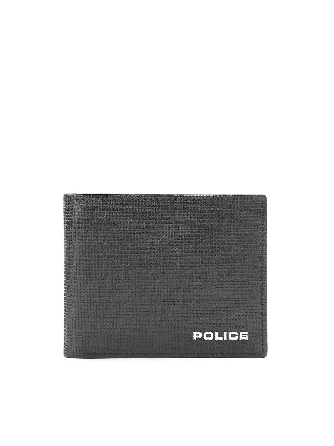 Buy Police Men Textured Leather Two Fold Wallet - Wallets for Men ...
