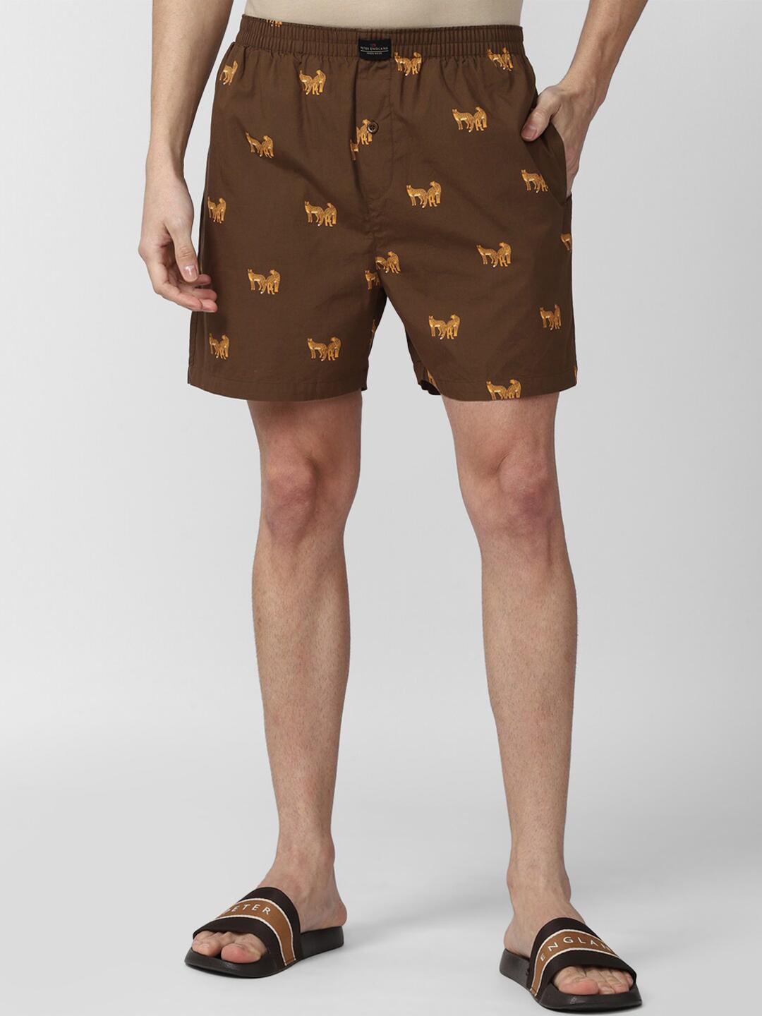 Buy Peter England Men Brown Printed Pure Cotton Boxers - Boxers for Men ...