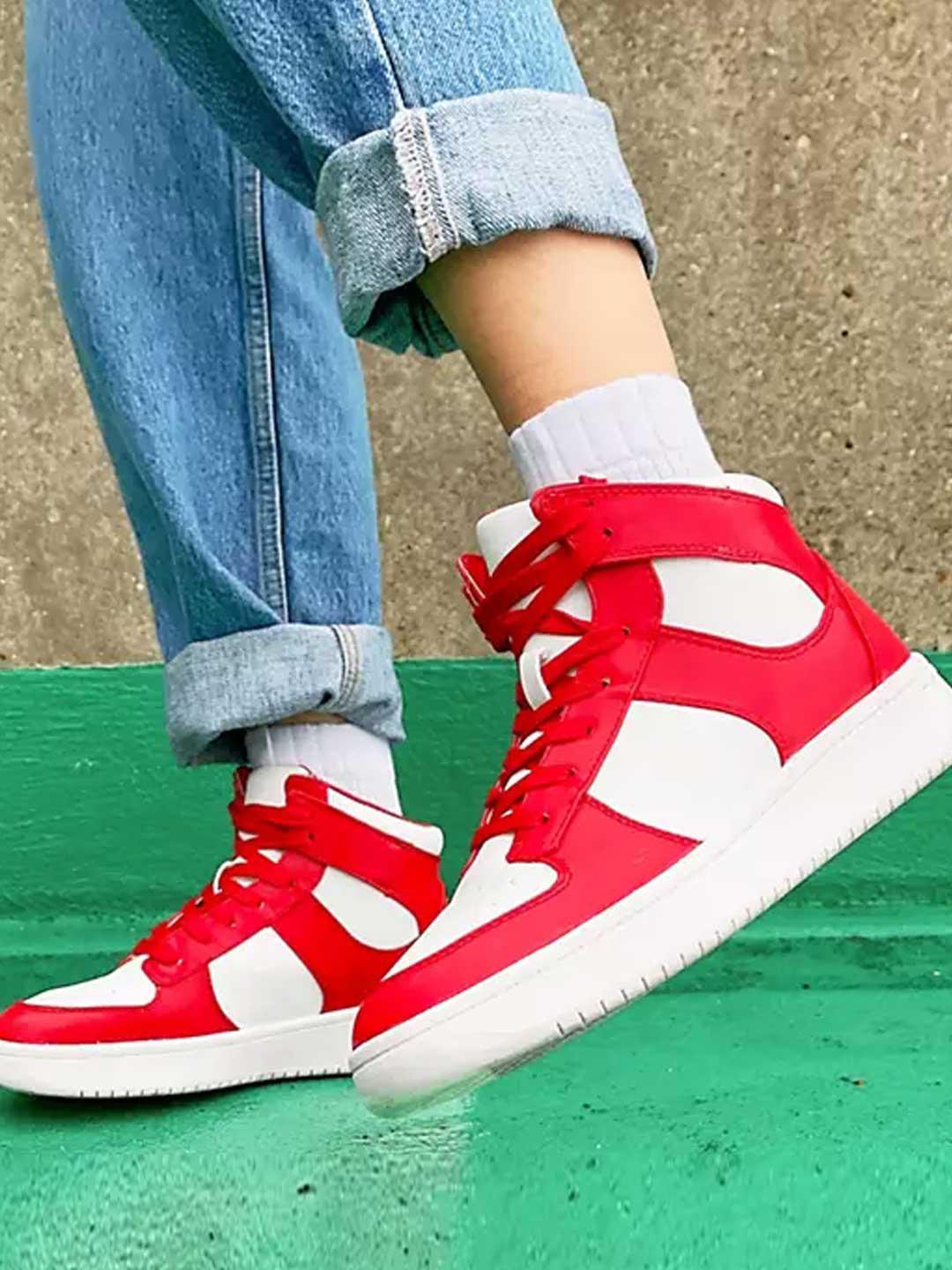 Buy Shoetopia Women Colourblocked High Top Sneakers - Casual Shoes for ...