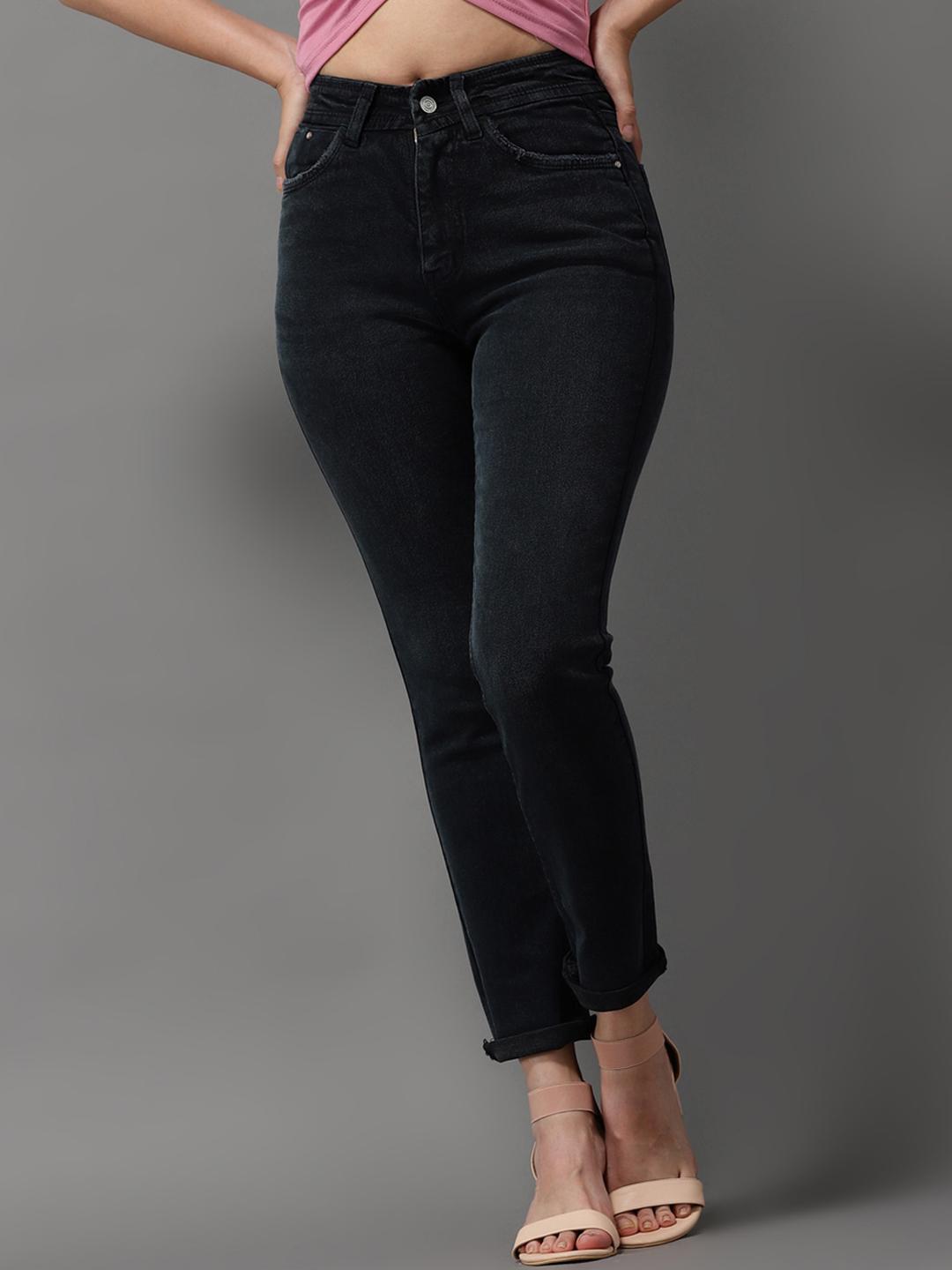 Buy SHOWOFF Women Black Jean Slim Fit High Rise Stretchable Jeans ...