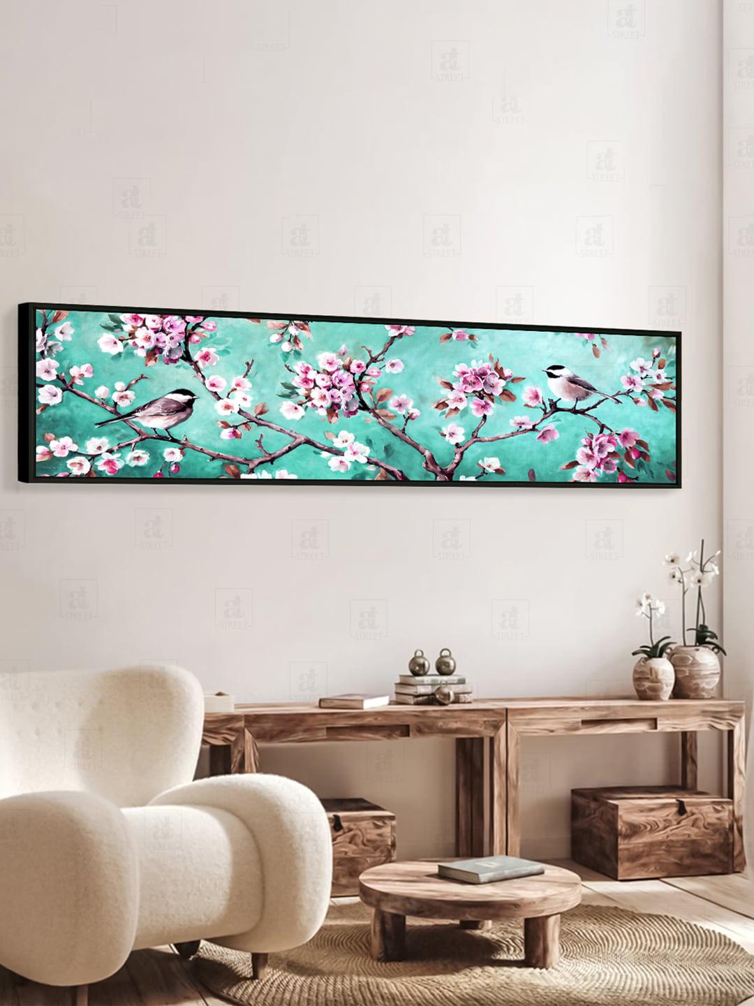 Buy Art Street Bird On Tree Canvas Wall Rectangle Paintings Wall Art 13x47In - Wall Art for ...