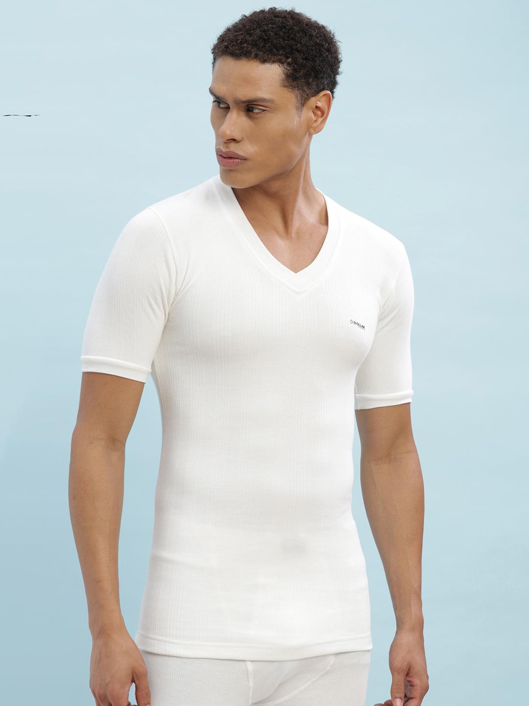 Buy Dollar Ultra Men White Solid Cotton Thermal Tops - Thermal Tops for ...