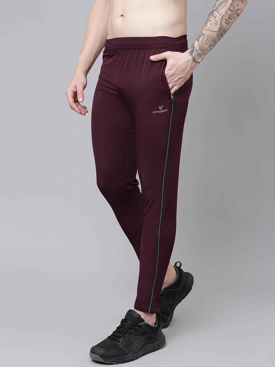 Buy Dpassion Men Maroon Solid Track Pants - Track Pants for Men ...