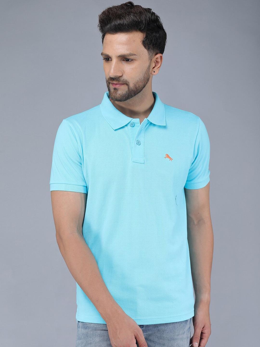 Buy TQS Men Blue Polo Collar Slim Fit T Shirt - Tshirts for Men ...