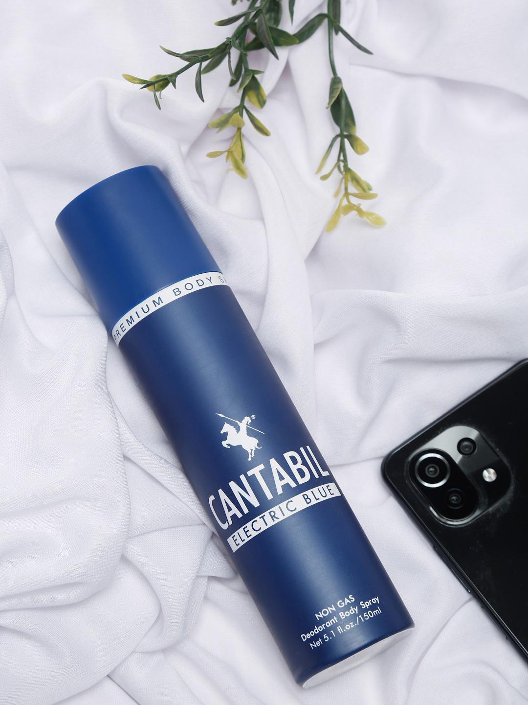 Buy Cantabil Men Set Of 3 Electric Blue Deodorants 450ml - Deodorant ...