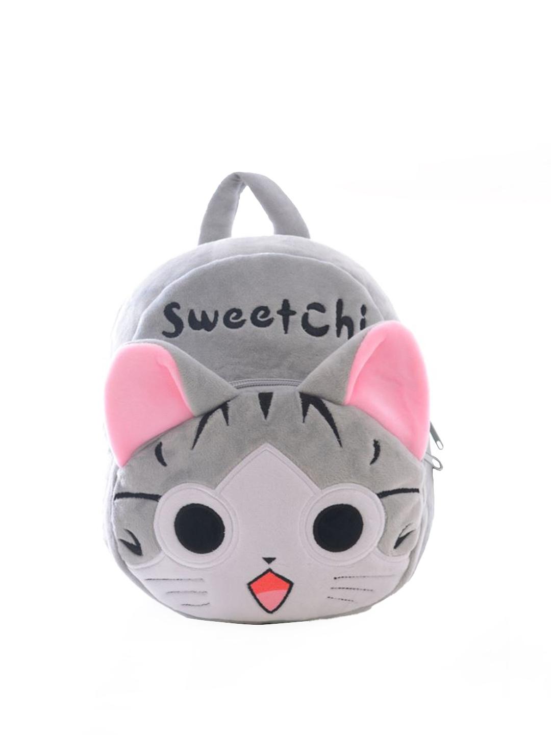 Buy Frantic Unisex Kids Grey & Pink Graphic Fabric Backpack - Backpacks ...