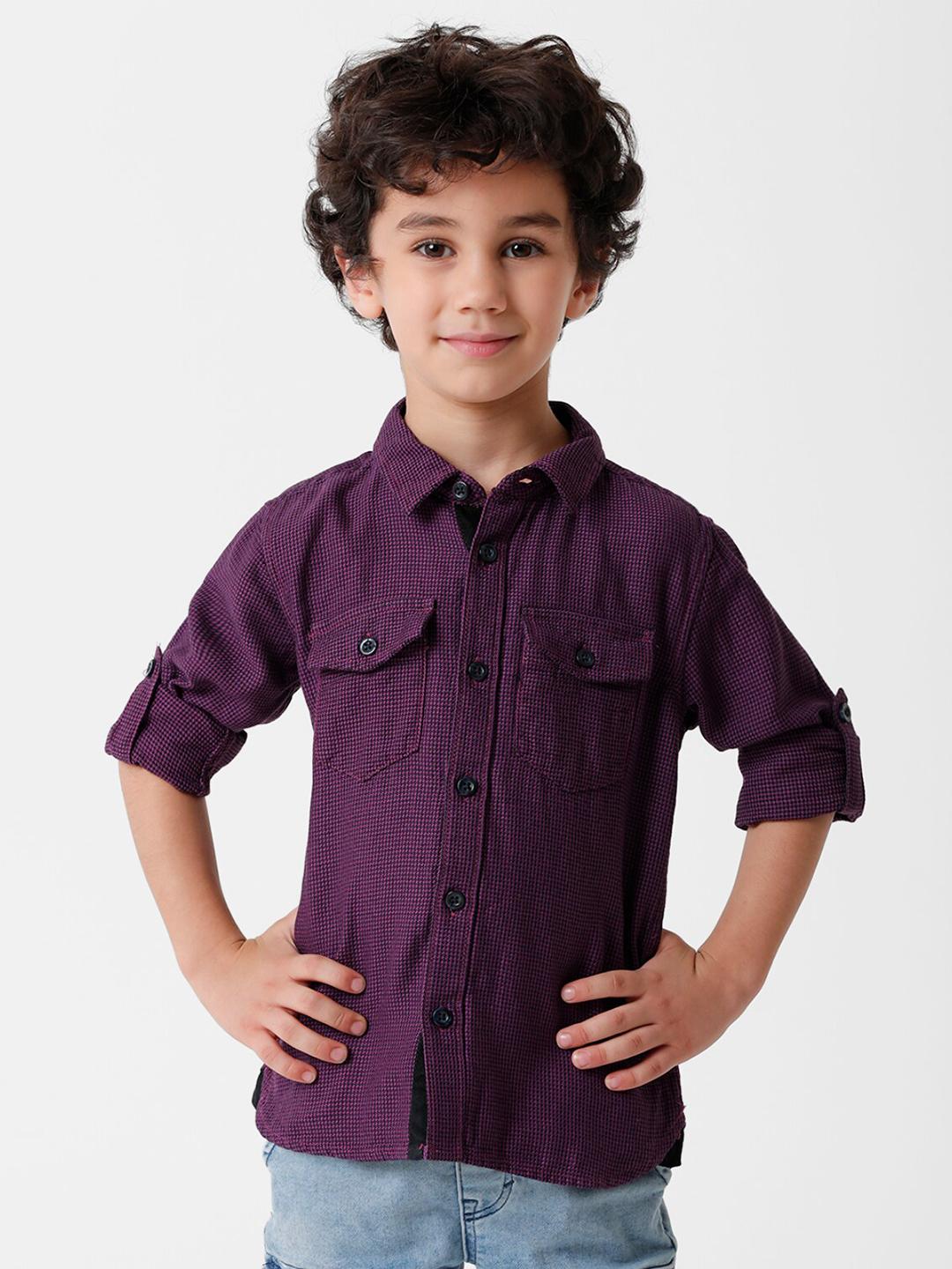 Buy KATE & OSCAR Boys Violet Standard Casual Shirt - Shirts for Boys ...
