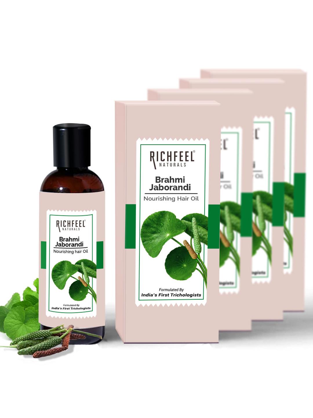 Buy Richfeel Set Of 4 Brahmi Jaborandi Nourishing Hair Oil 80 Ml Each ...