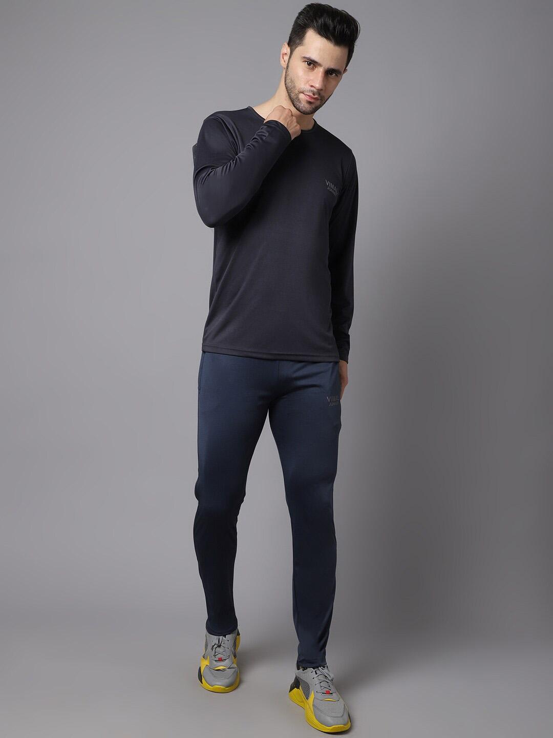 Buy MACK JONNEY JONNEY Men Charcoal Grey Dry Fit Solid Tracksuit ...