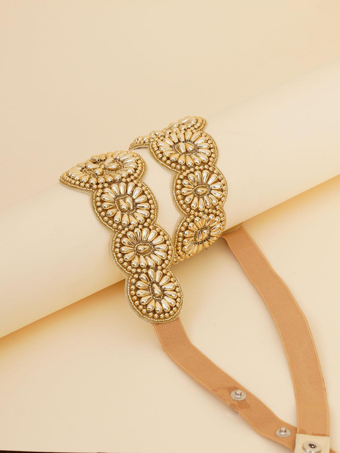 Buy FABBHUE Women Gold Toned Embellished Belt - Belts for Women ...