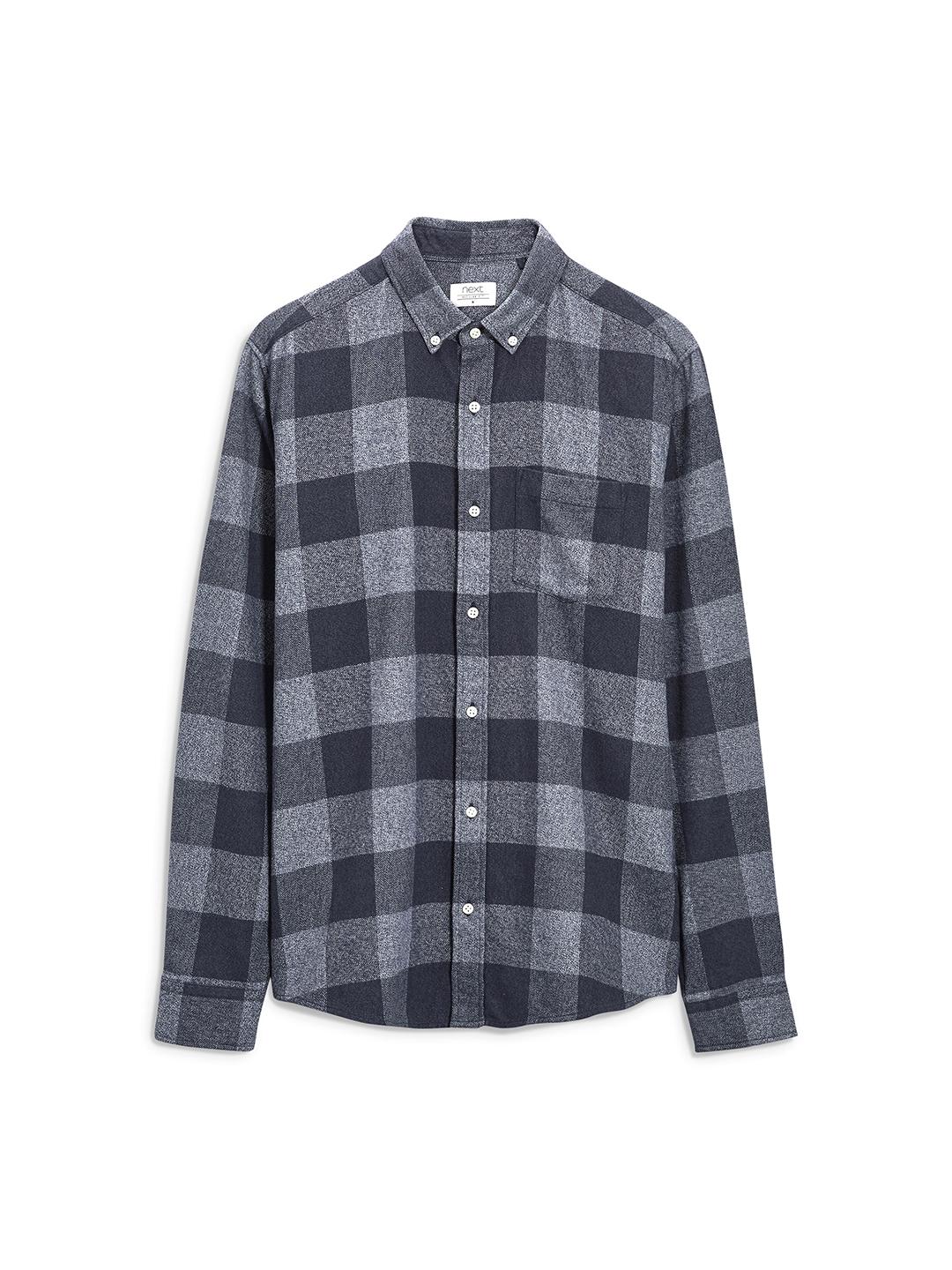 Buy Next Men Grey Regular Fit Checked Casual Shirt - Shirts for Men ...