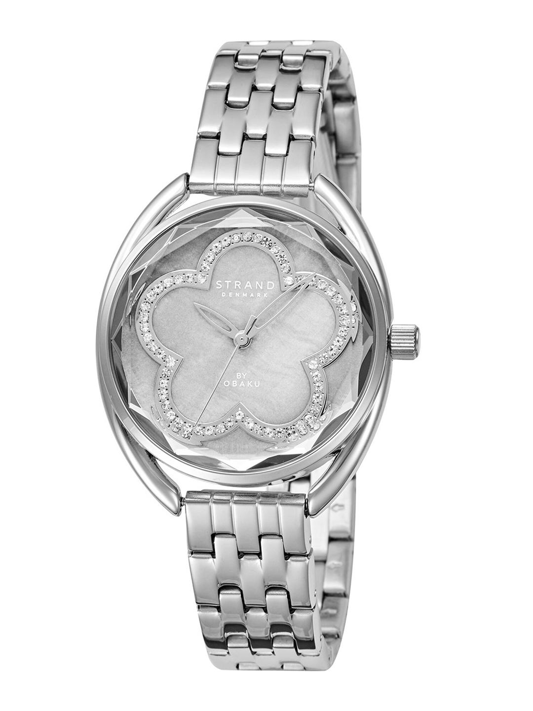 Buy STRAND BY OBAKU Women Grey Brass Dial & Silver Toned Straps Digital ...