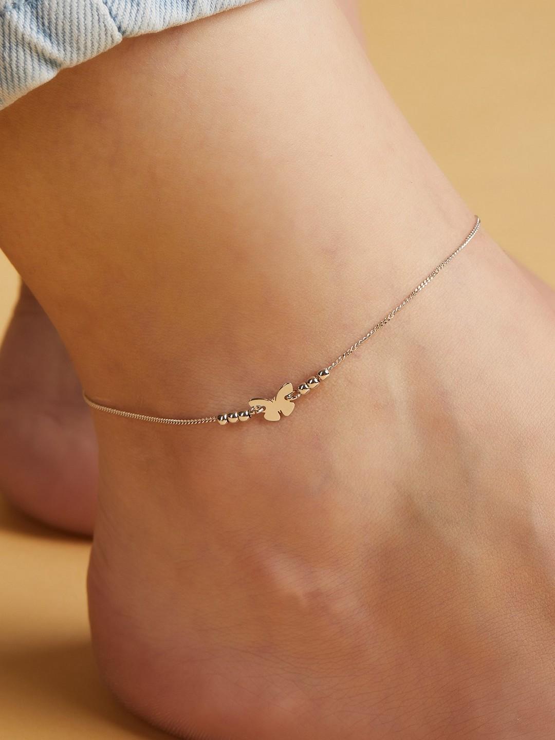 Buy Zavya Embellished Rhodium Plated Anklet - Anklet for Women 20111288 ...