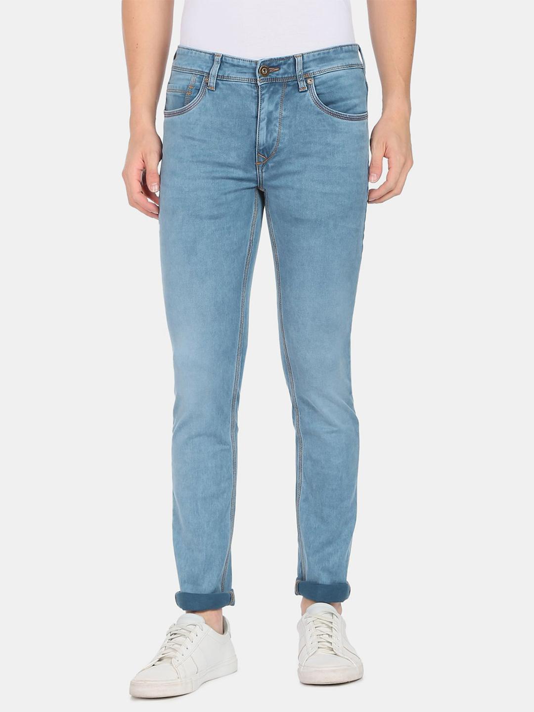 Buy AD By Arvind Men Blue Slim Fit Light Fade Jeans - Jeans for Men ...
