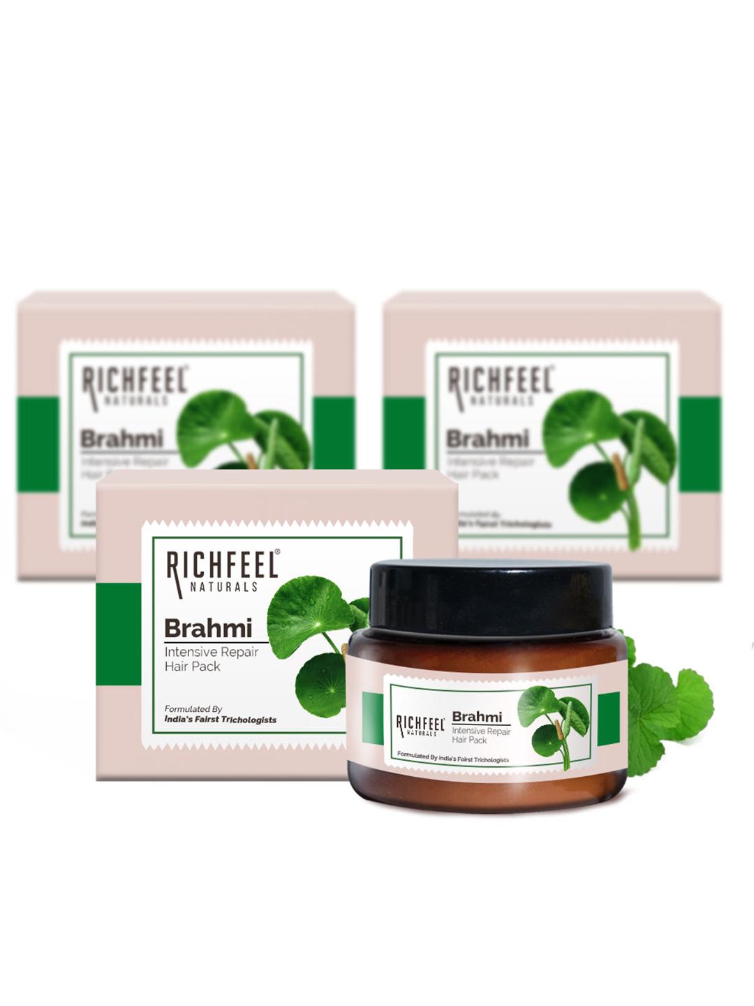 Buy Richfeel Set Of 3 Brahmi Intensive Repair Hair Pack 100 G Each ...
