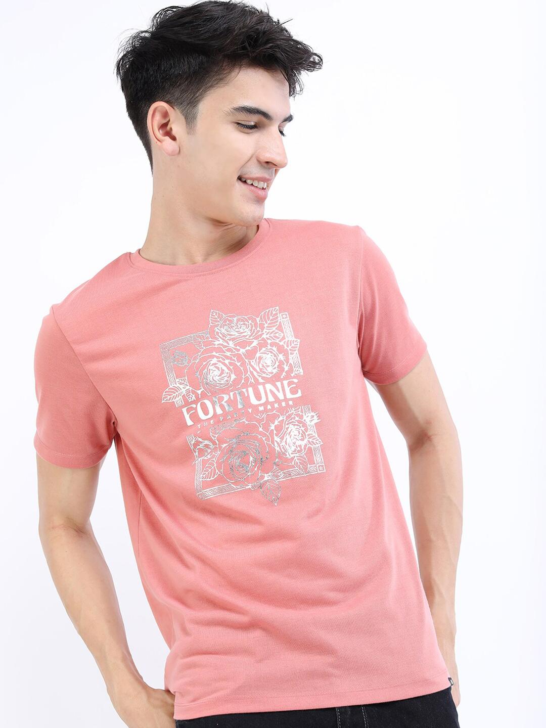 Buy HIGHLANDER Men Rust Printed Slim Fit T Shirt - Tshirts for Men ...