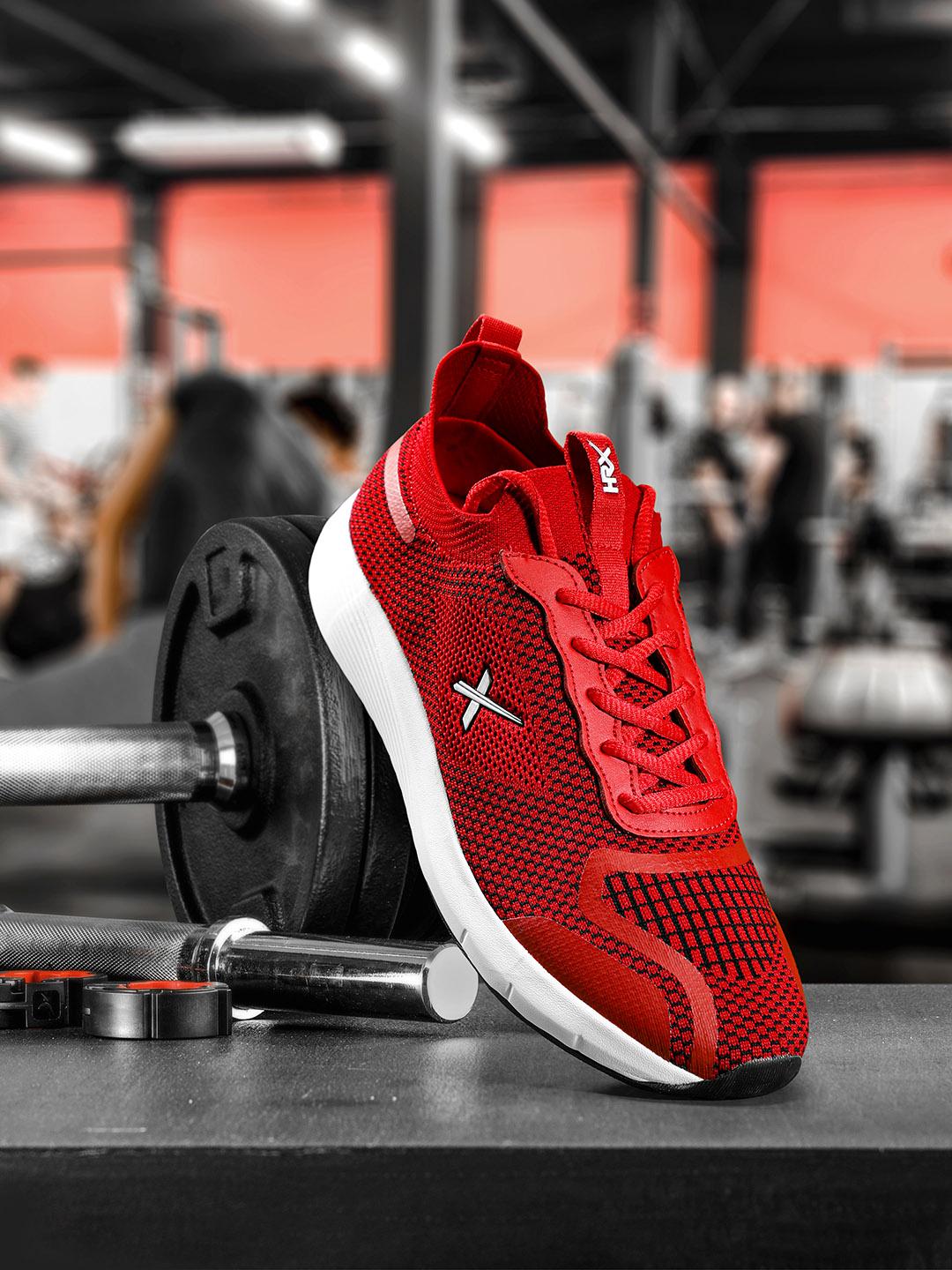 Buy HRX By Hrithik Roshan Men Red Woven Design Sneakers - Casual Shoes ...