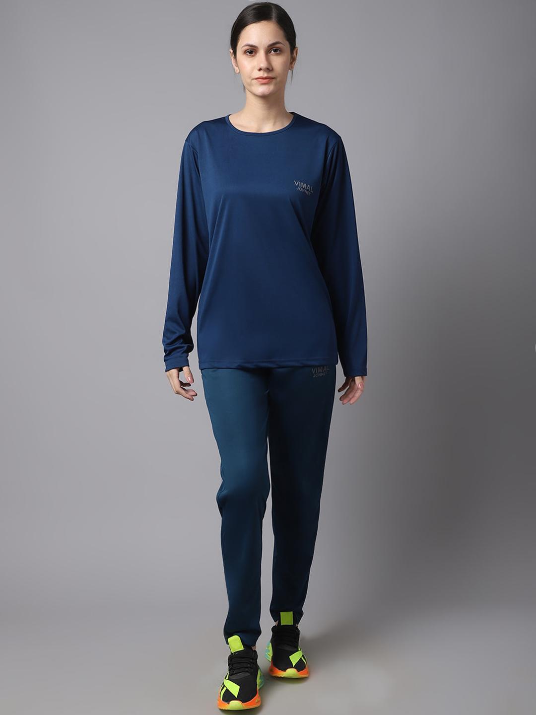 Buy MACK JONNEY JONNEY Women Solid Dry Fit Knitted Tracksuit ...