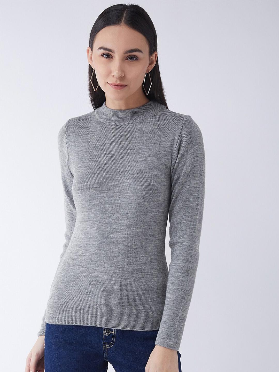 Buy RVK Women Grey Pullover - Sweaters for Women 20185442 | Myntra