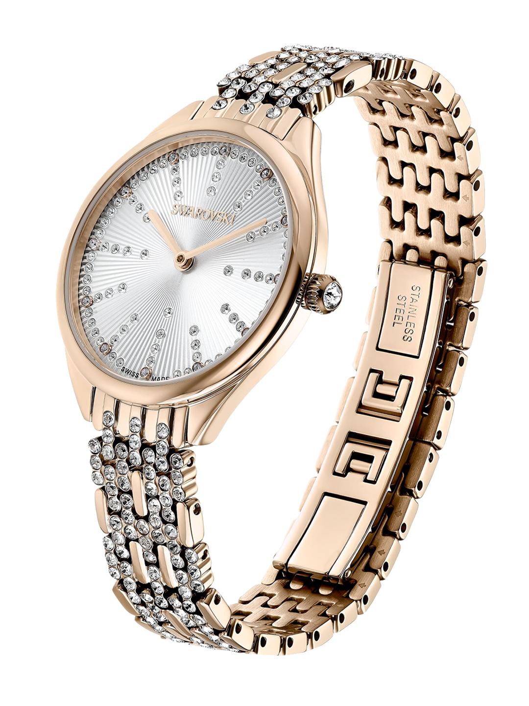 Buy SWAROVSKI Women White Embellished Dial Bracelet Style Straps ...