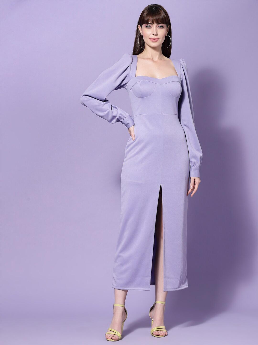 Buy FLAWLESS Women Solid Sweetheart Neck Sheath Midi Dress - Dresses ...