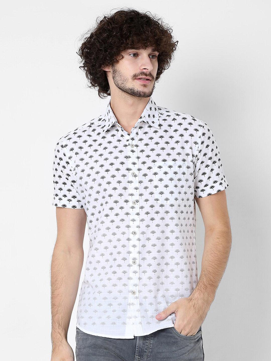 Buy Mufti Men Classic Slim Fit Printed Casual Shirt - Shirts for Men ...