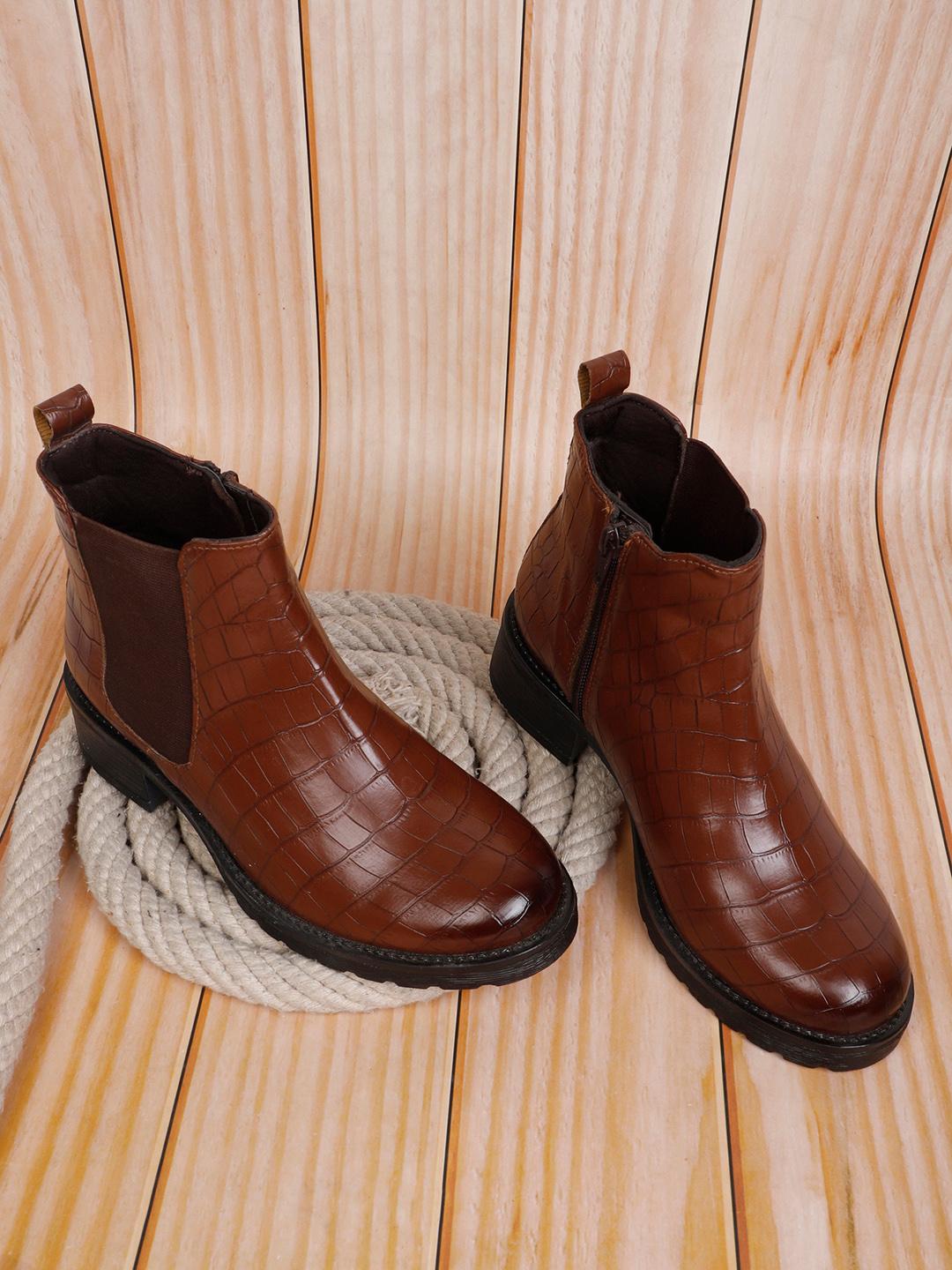 Buy ELLE Women Textured Regular Boots - Boots for Women 20206414 | Myntra
