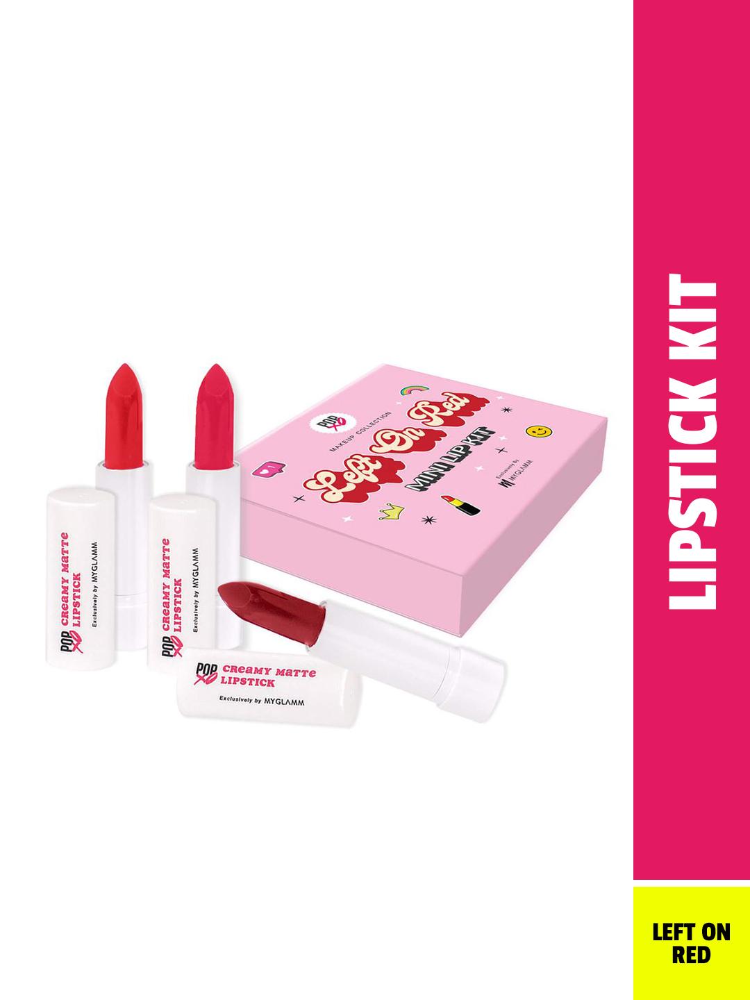 Buy MyGlamm Popxo Makeup Mini Lip Kit With Vitamin E 10g Left On Red ...